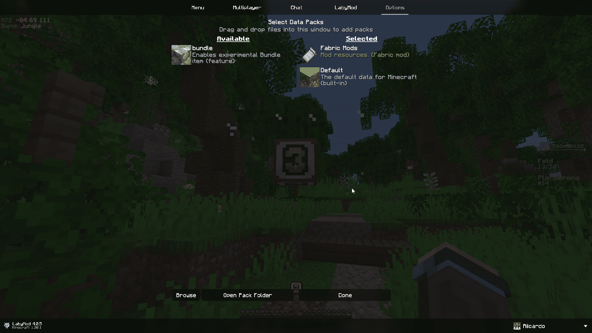 Buggy options menu | LabyMod Idea