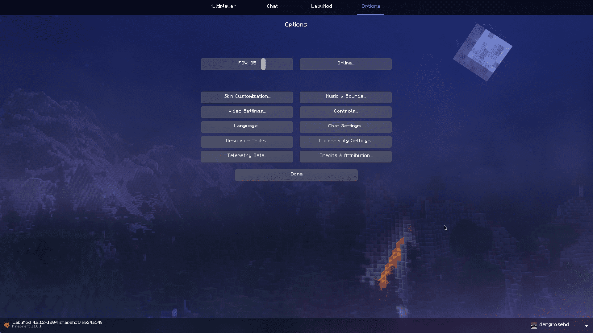 Text moved up and not centered | LabyMod Idea