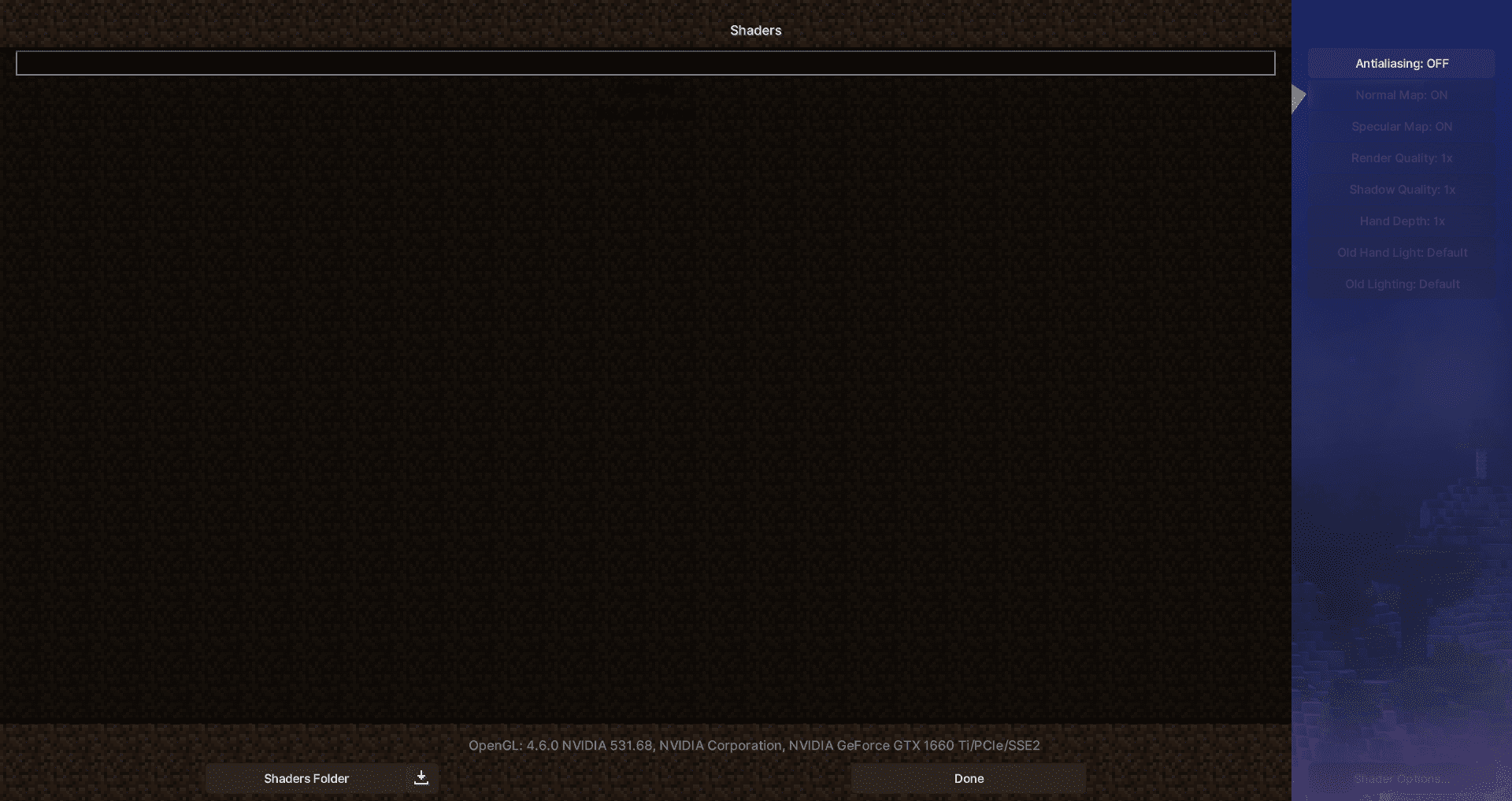Shader list is empty | LabyMod Idea