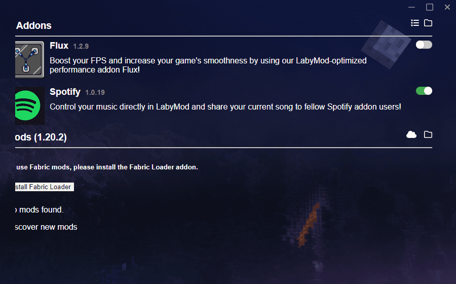 Disabling a addon shifts everything to the left side. | LabyMod Idea
