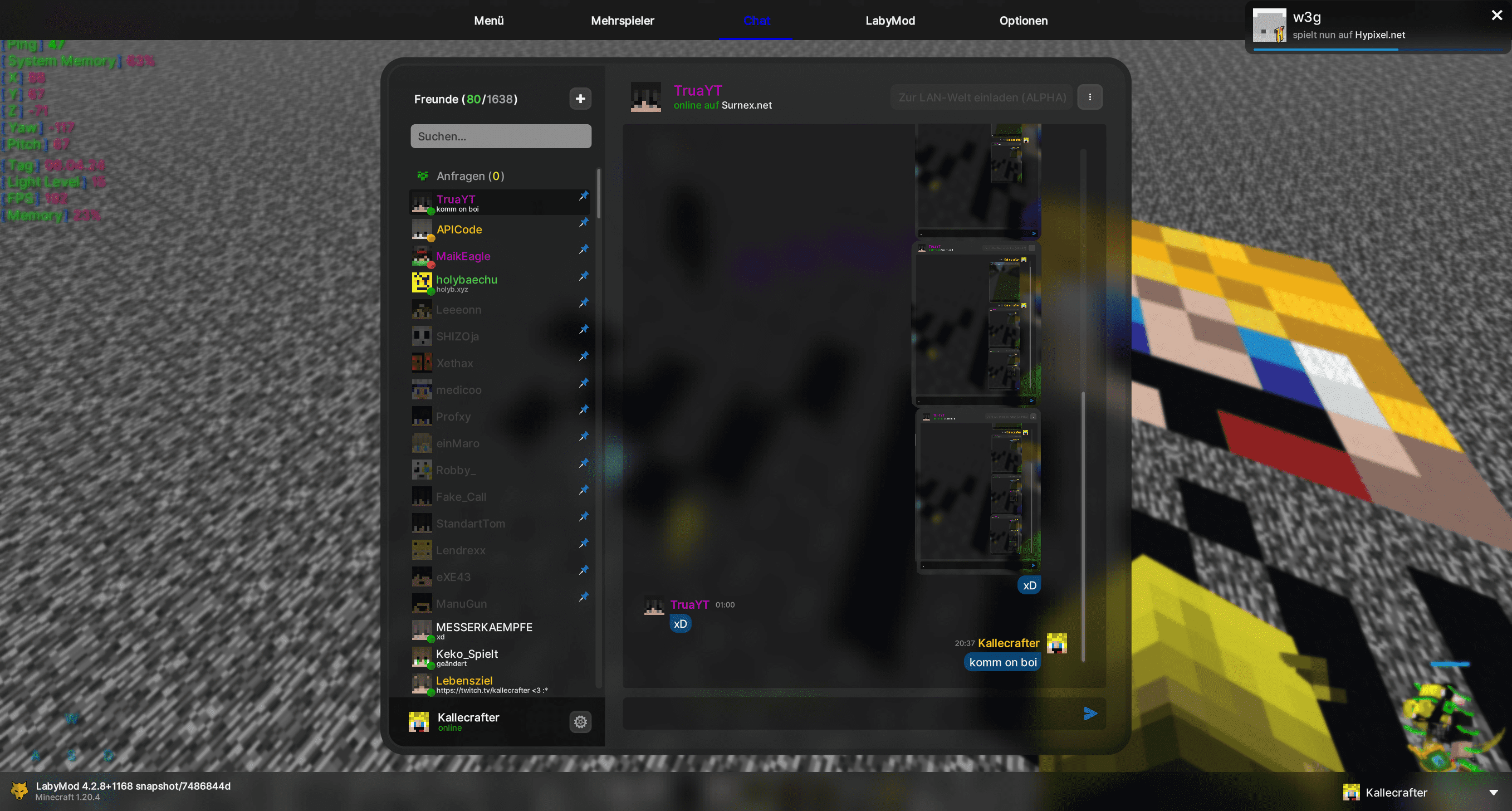 The wrong time is displayed for the chat partner. | LabyMod Idea