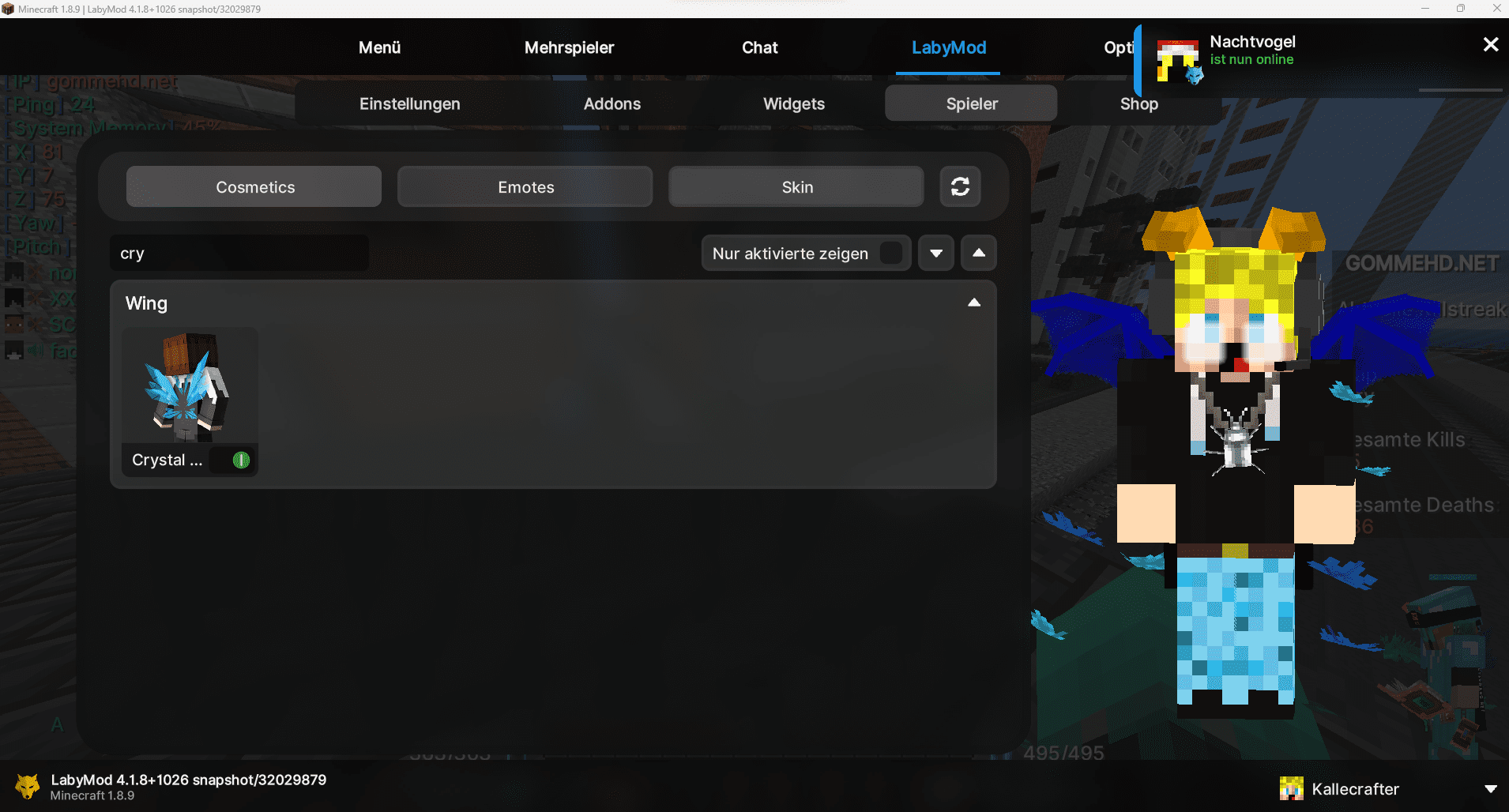 Cosmetic Skin Updating after account change | LabyMod Idea