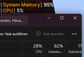 System Memory Stuck on 95% | LabyMod Idea
