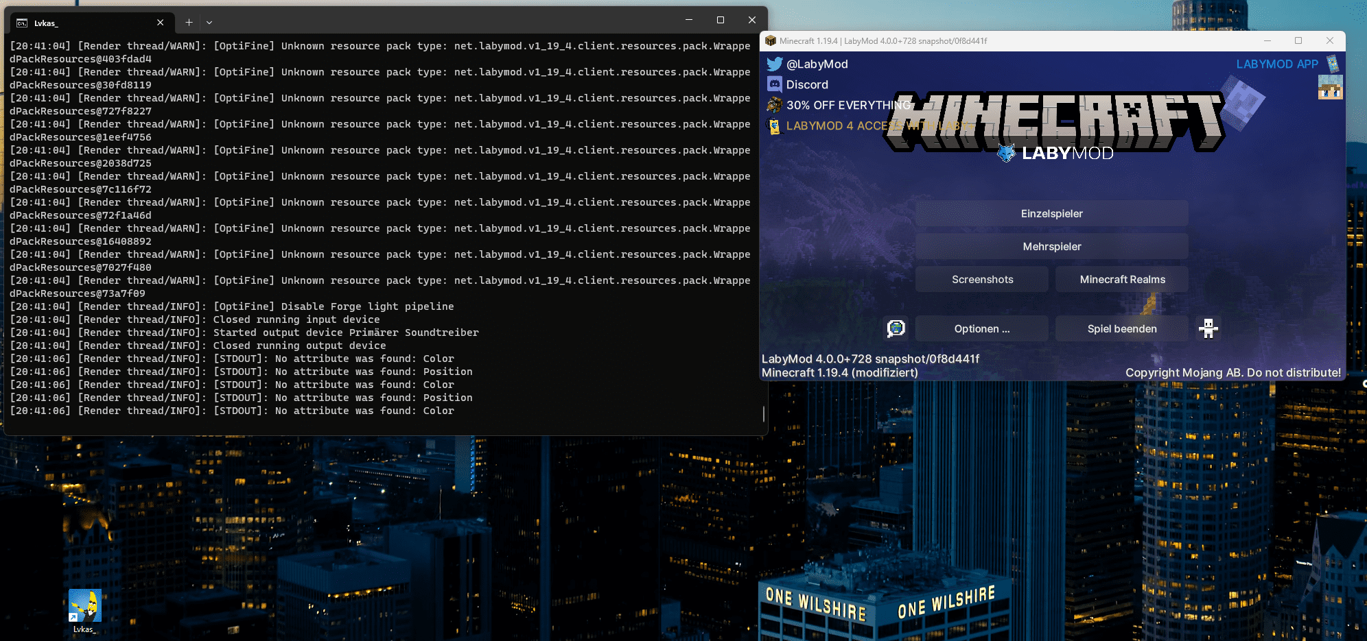 Quick Launcher: Command promopt is shown | LabyMod Idea