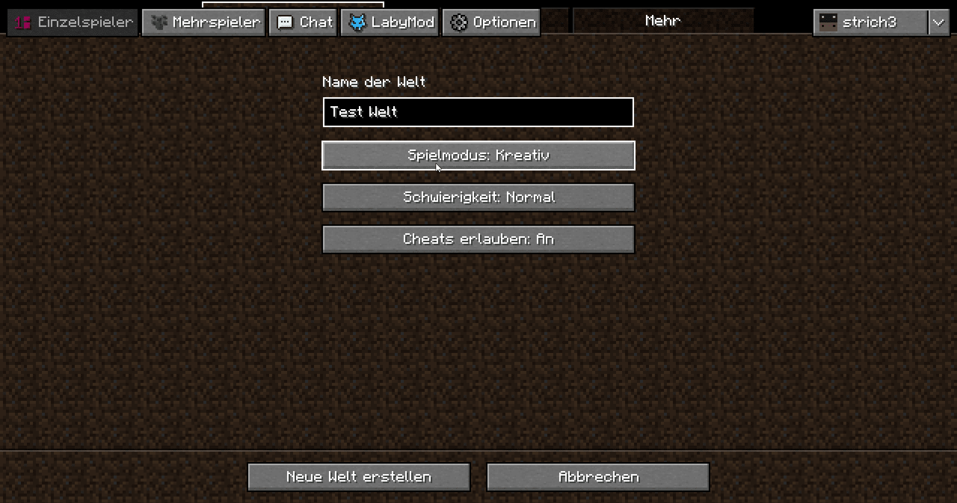 Create World - Menu overlapping | LabyMod Idea