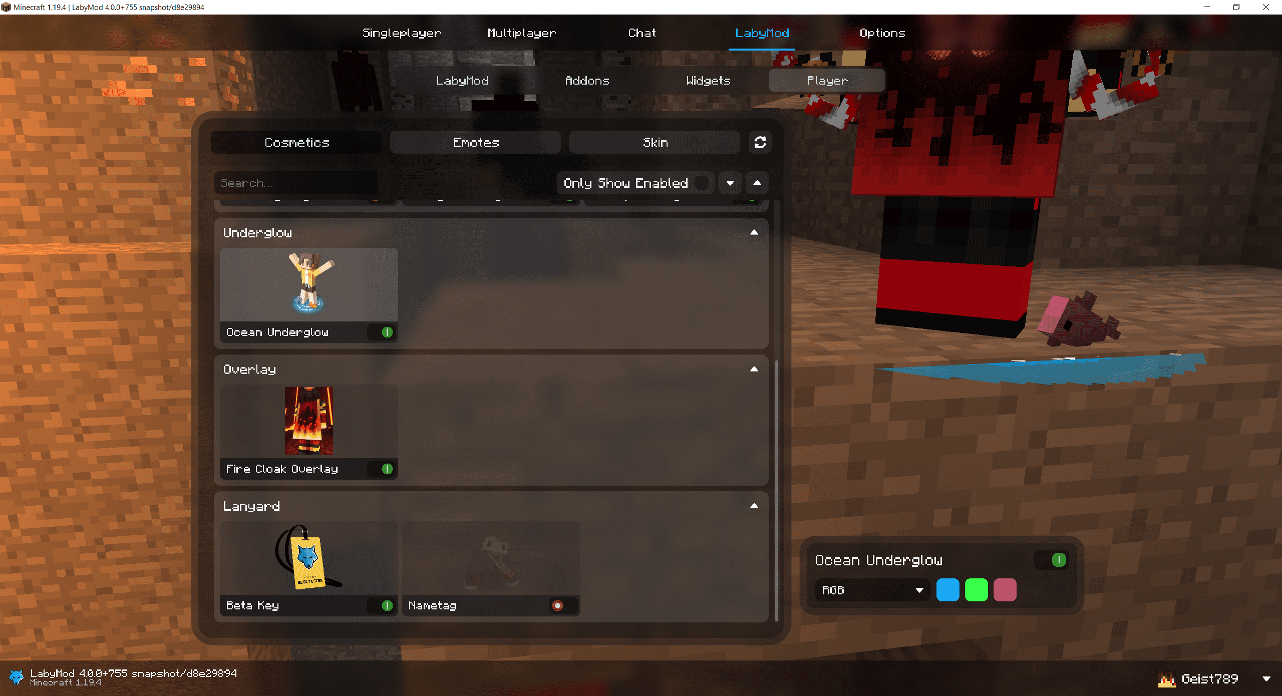 Transition | Cosmetic displayed wrong | LabyMod Idea
