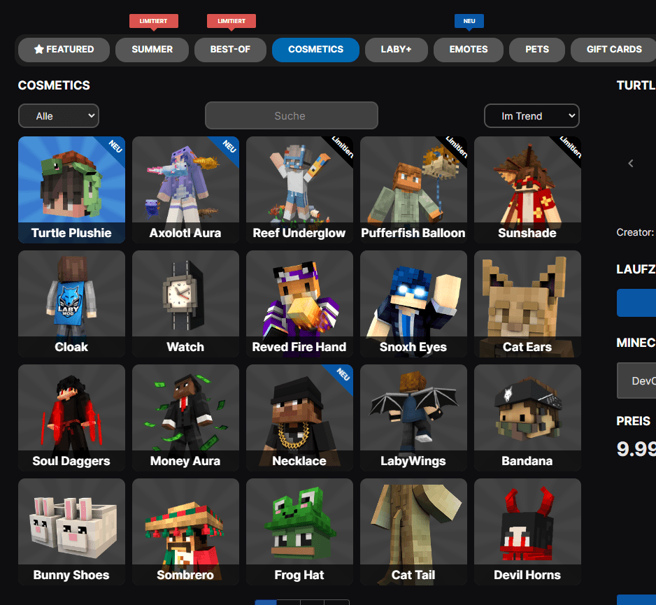 sorting by hats, wings and shoes | LabyMod Idea