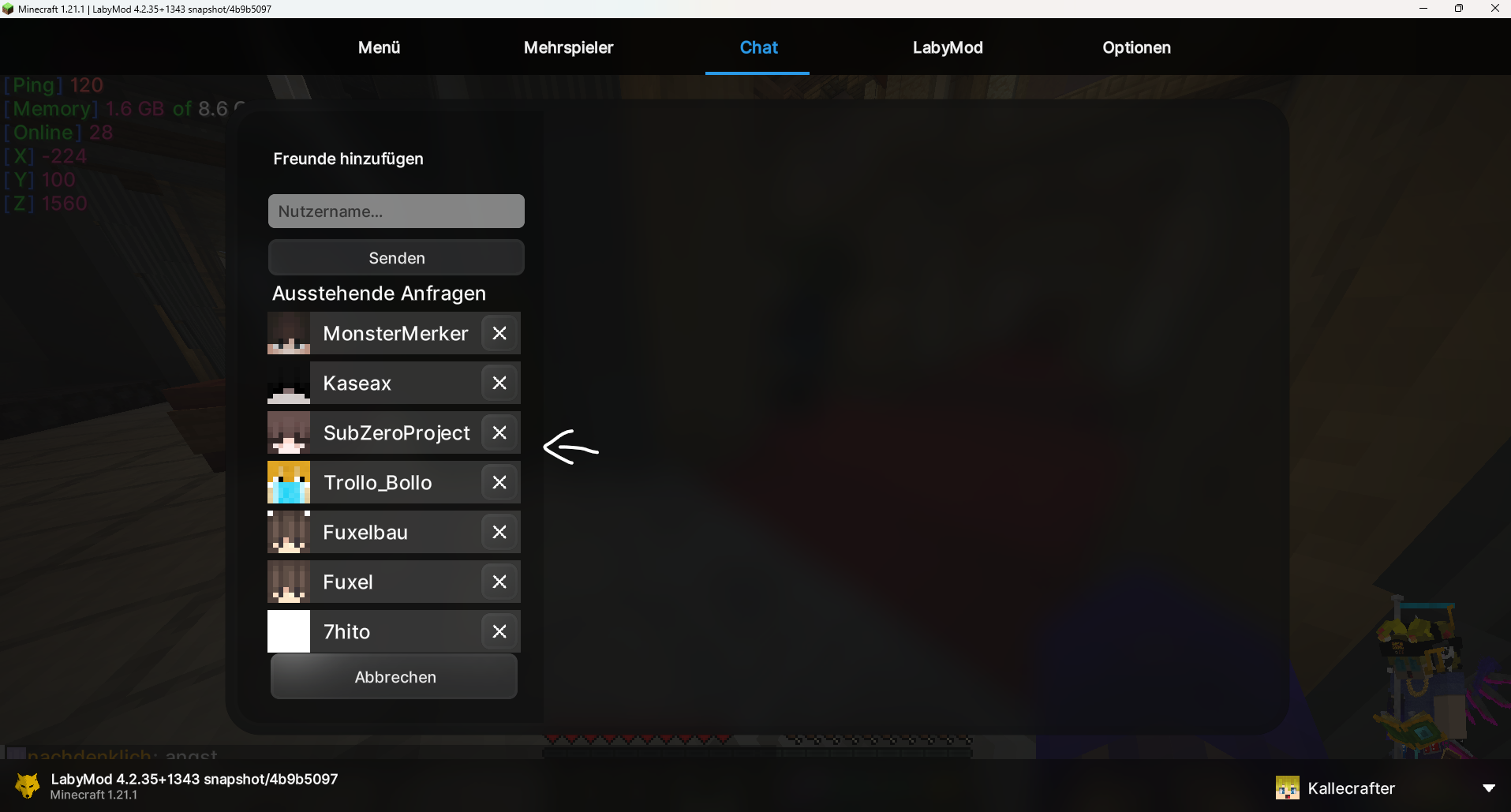 Be able to scroll pending friend requests | LabyMod Idea