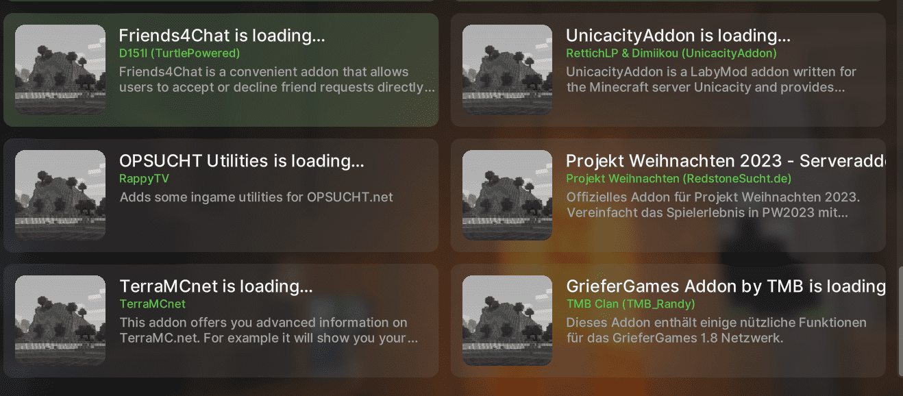 Addons stuck in loading | LabyMod Idea