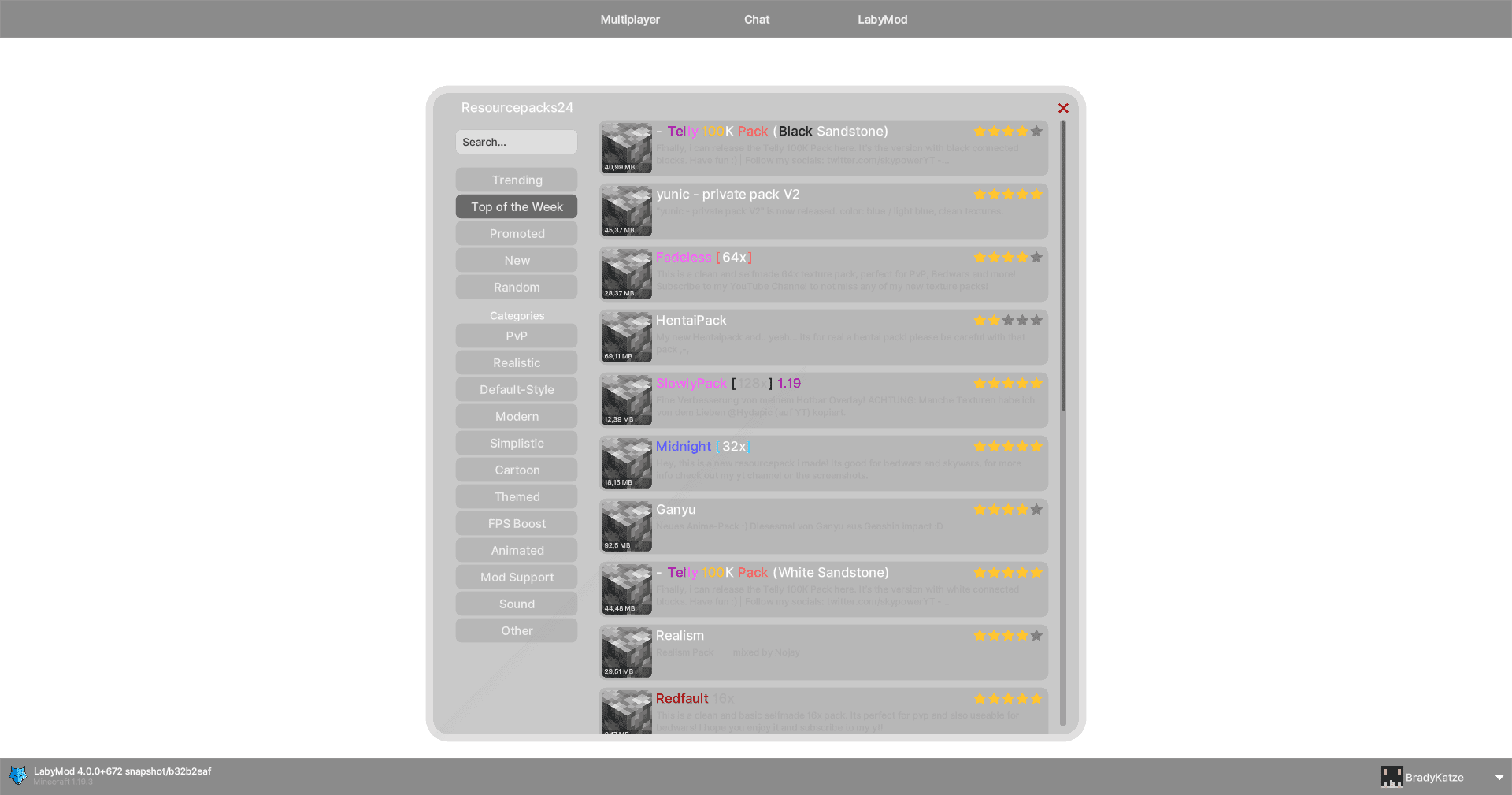 Resourcepack24 wrong theme | LabyMod Idea