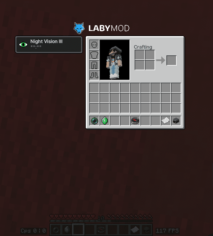 Center inventory with effects/recipe book | LabyMod Idea